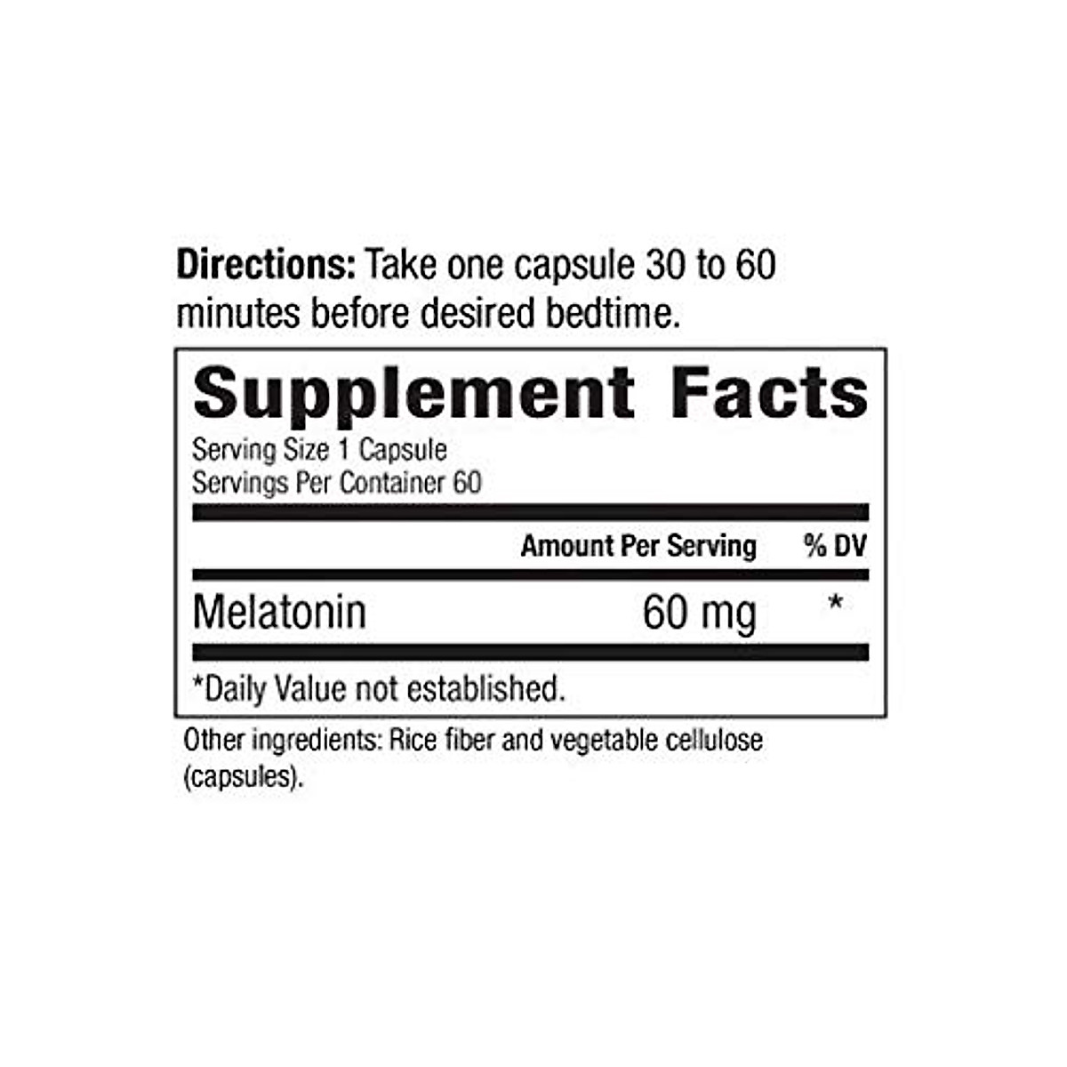 High Dosage Melatonin 60mg,Melatonin Max Ensures an Ample Supply of This Important Hormone, 60 Capsules