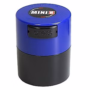 Minivac - 10g to 30 grams Vacuum Sealed Container - D Blue Cap & Black Body