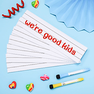 150 Sheets Sentence Strips for Teacher Word Strips Ruled Sentence Strips School Learning Sentence Strips, 3 x 12 Inch for School Office Supplies, 6 Pieces (White)