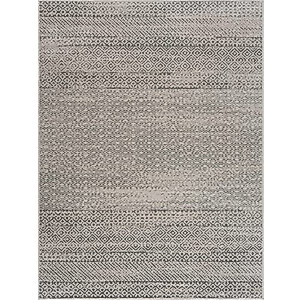Hauteloom Tigris Moroccan Trellis Neutral Geometric Farmhouse Living Room Bedroom Area Rug - Distressed Rustic Pattern - Southwestern Native American Look - Ivory, Beige, Cream, Gray - 3'11" x 5'7"