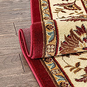 Sultan Sarouk Red Persian Floral Oriental Formal Traditional 2x7 (2'3" X 7'3") Runner Rug Stain/Fade Resistant Contemporary Floral Thick Soft Plush Hallway Entryway Living Dining Room Area Rug