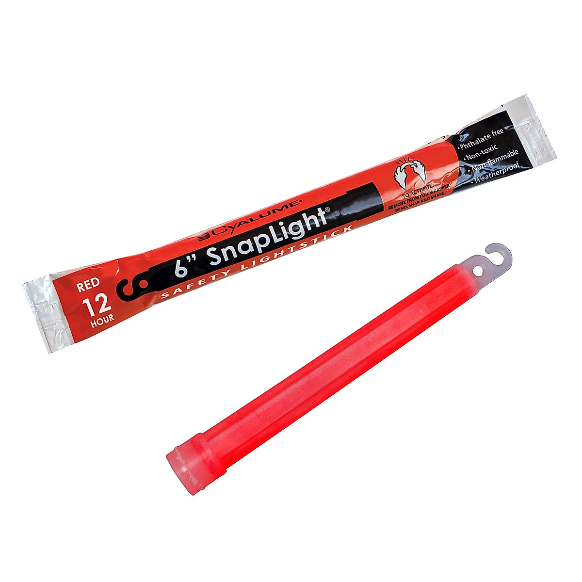 Cyalume SnapLight Red Light Sticks – 6 Inch Industrial Grade, High Intensity Glow Sticks with 12 Hour Duration (Pack of 500)