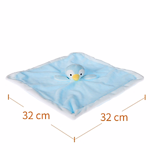 Apricot Lamb Luxury Snuggle Plush Cute Penguin Infant Stuffed Animals Security Blanket Nursery Character Blanket (Blue Penguin, 14 Inches)