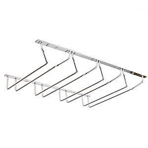 Mind Reader 4 Row Chrome Stemware Holder, Silver