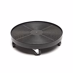 16" Black Bucket Dolly & Garage Caddy- Oil Dolly & Round Garage Dolly