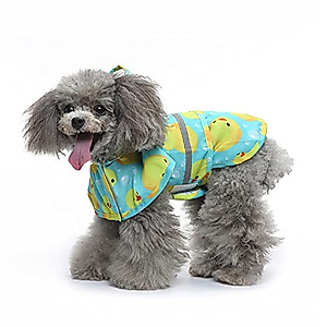 Lifeunion Dog Reflective Raincoat with Hood Harness Hole, Waterproof Slicker Poncho for Small Medium Dogs and Puppies (X-Large, Duck)
