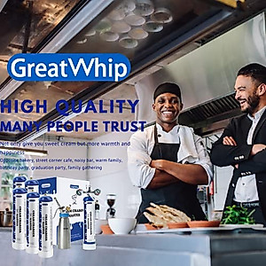 GreatWhip Whipped Cream Chargers, 615g Whip Cream Charger Cylinder, 6 Cylinders (1 Carton)