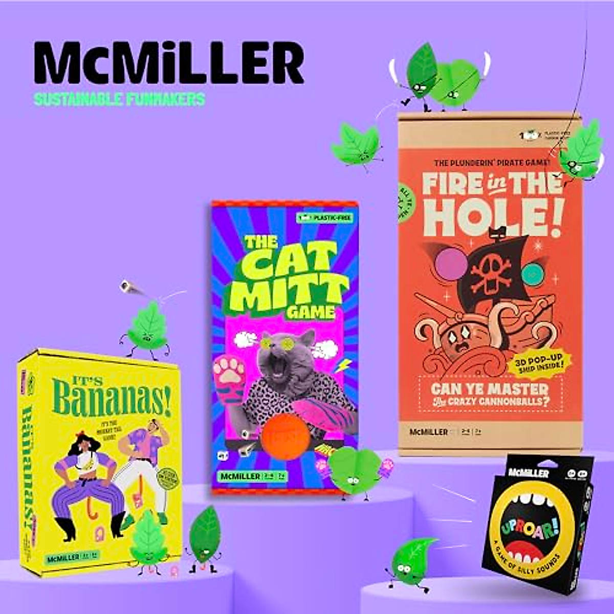 MCMILLER ENTERTAINMENT It's Bananas! The Monkey Tail Game - Funny, Fun Party & Family Game for Kids, Baby Shower, Bachelorette, Easter, Gag Gift for Game Night, Ages 6+, 2+ Players