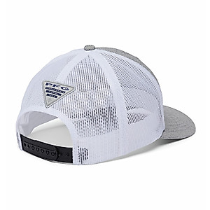 Columbia Unisex-Adult PFG Mesh Snap Back Hooks Ball Cap, Breathable, Adjustable, Cool Grey Heather/Black
