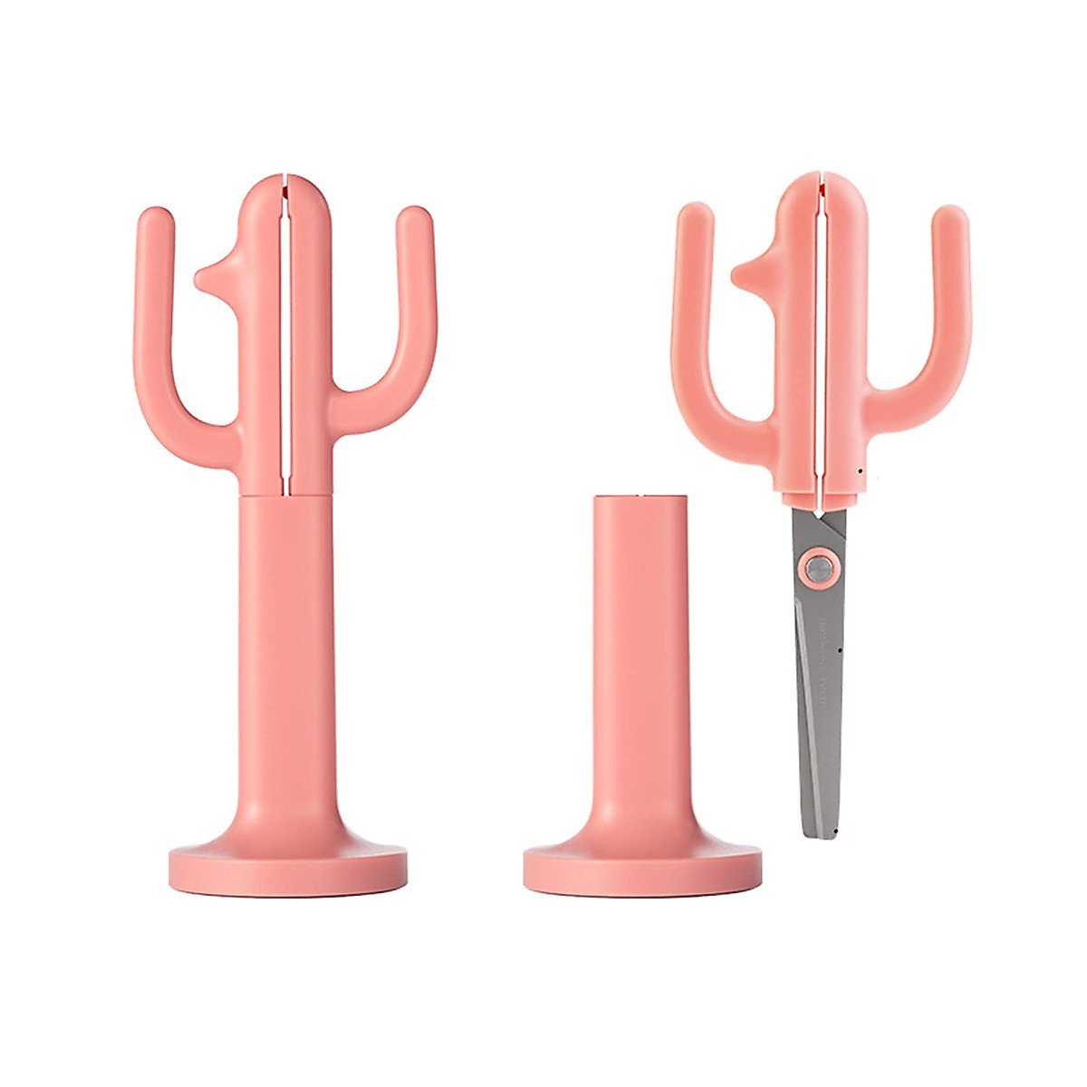 Cactus Shape Scissor,Non Stick Titanium Paper Cutting Scissor for Office & Home,Stainless Steal Sharp Scissor 7 Inch,Desktop Decorations (Green)