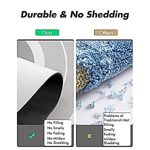 MontVoo-Bathroom Rug Mat-Bath Mat Rug for Bathroom Non Slip Absorbent No Stains Quick Dry Bathroom Floor Mat Washable-Thin Bathroom Rugs Fit Under Door-Rubber Bathmat Shower Rug-17"x27" Gray