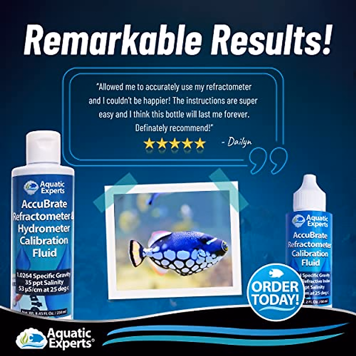 AccuBrate Refractometer and Hydrometer Salinity Calibration Fluid – Solution to Accurately Calibrate Refractometer and Hydrometer for Testing Natural Saltwater or Synthetic Sea Water (60 ml)