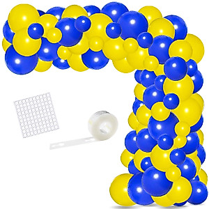 Blue Yellow Balloon Arch Garland Kit - Royal Blue and Yellow Balloons Yellow Blue Balloons Latex Balloons for Wedding Graduation Anniversary Bridal Shower Birthday Party Decorations