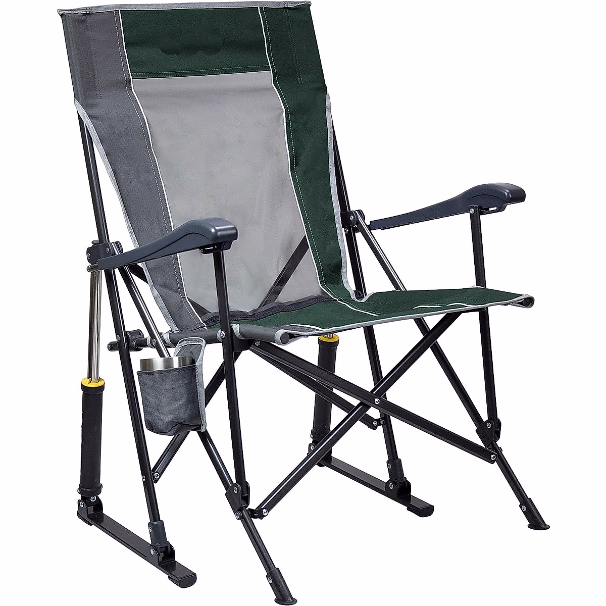 Green/Grey Outdoor Roadtrip Rocker: Your Collapsible Rocking Chair for Camping Adventures