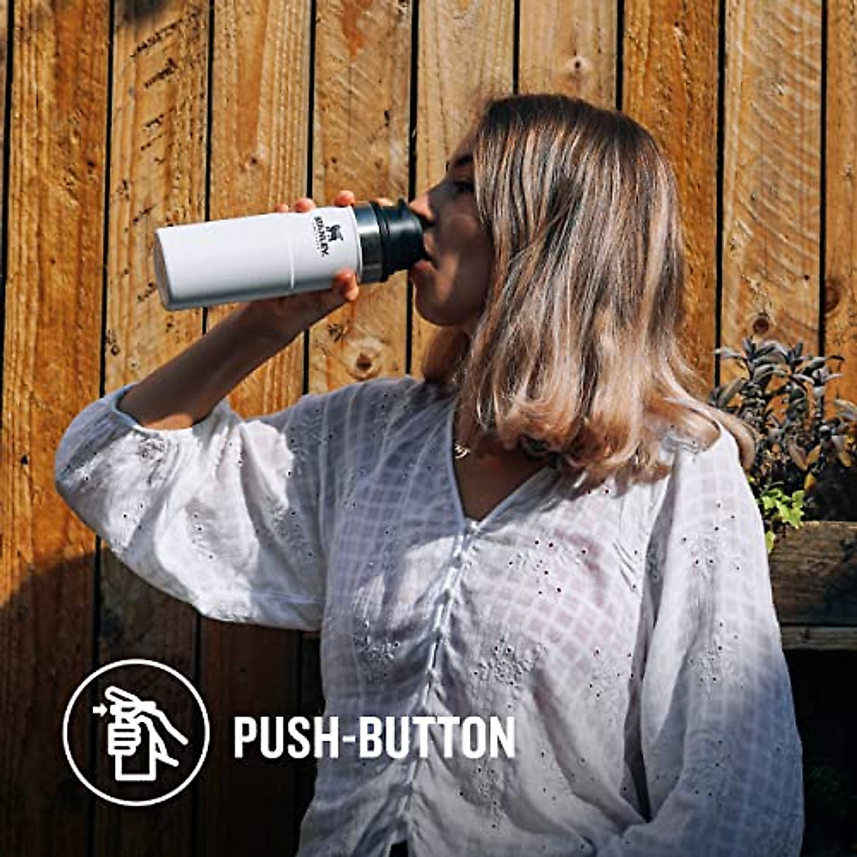 STANLEY Trigger Action Travel Mug 0.35L - Keeps Hot For 5 Hours - BPA-Free - Thermal Mug For Hot Drinks - Leakproof Reusable Coffee Cup - Dishwasher Safe - Polar