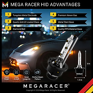 D2S HID Bulbs | 6000K Cool White HID Headlight Bulbs | D2R Headlight Bulb | Xenon Headlight Bulbs | HID Headlights | Xenon HID Bulbs | HID Lights for Cars Headlights | D2S Bulb | HID Bulb Pack of 2