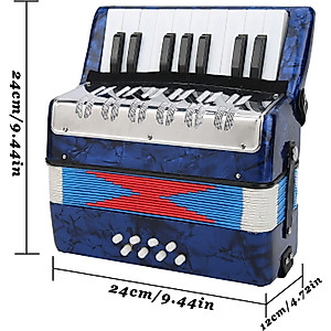 17 Key Kids Accordion, Piano Accordion Musical Instrument Beginners Educational Musical Instrument, Soft Sound, Portable and Easy to Learn