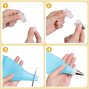 37Pcs Piping Bags and Tips Set, Reusable Pastry Bags and Tips, Scrapers, Couplers, Silicone Rings, Cake Decorating Tools for Cookie Icing Cakes Cupcakes