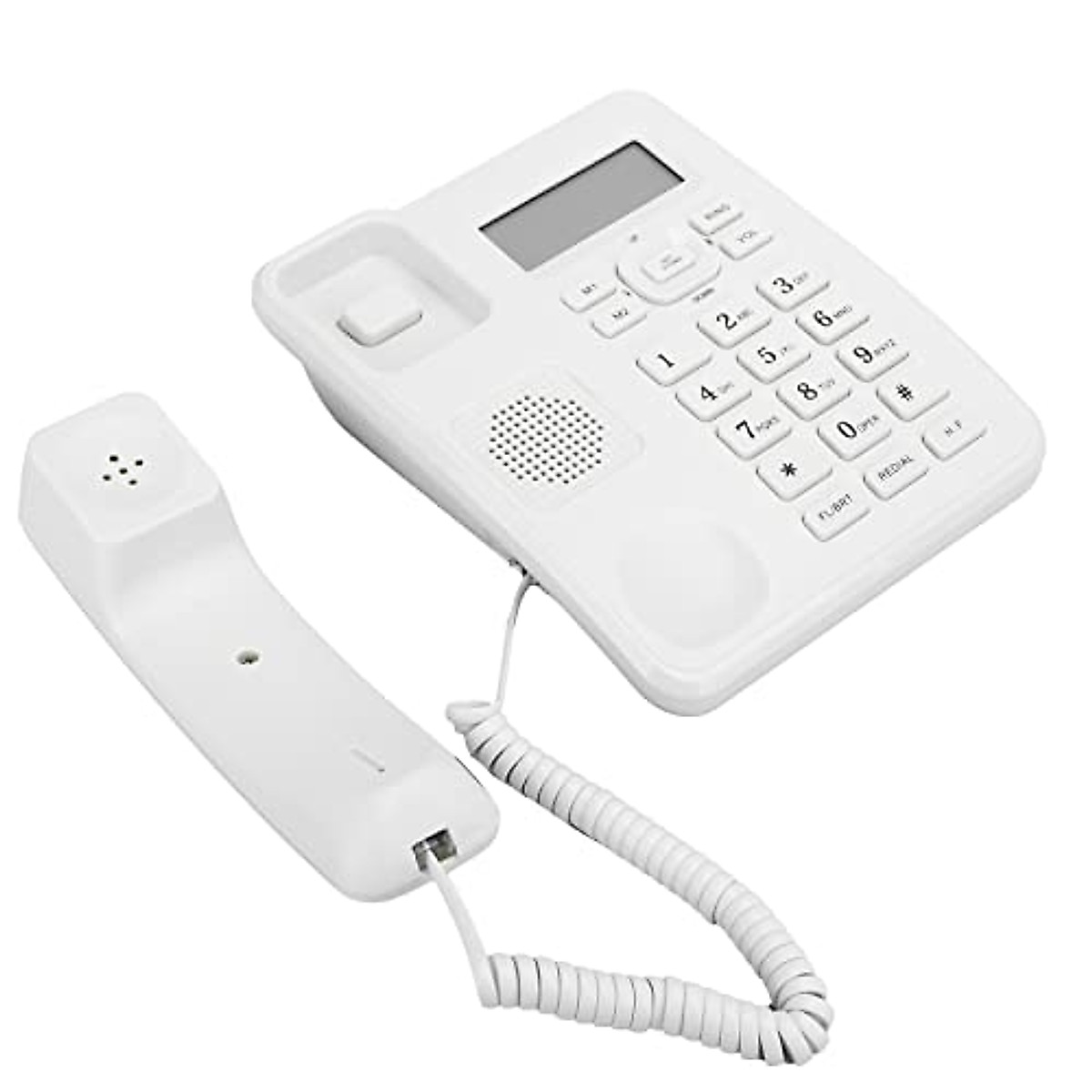 Eboxer Corded Telephone, Large Button Business Landline Phone, DTMF FSK Dual System, with LCD Screen Display, 16 Ringtones, for Household Hotel Domestic Home Office, White