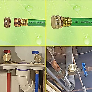 HQMPC Garden Hose Cap with Washer Brass Hose End Garden Hose Connector Brass Cap 3/4" NH 6Pcs Garden Hose Female Fitting Cap