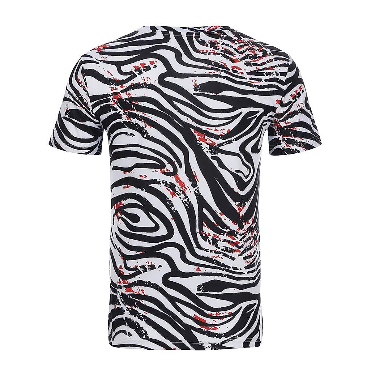 YOMXL T Shirt for Men Zebra Black White Striped Short Sleeve O-Neck Tops Crew Neck Tees
