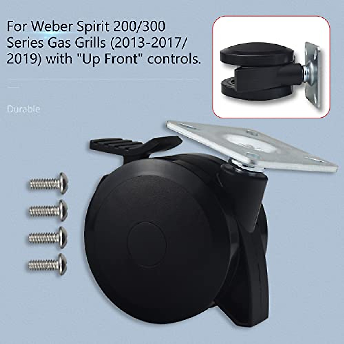 69827 Fixed Caster W/Hardware for Weber Spirit 200/300 Series Grills 2013-2017/2019 - This is a Locking Caster.