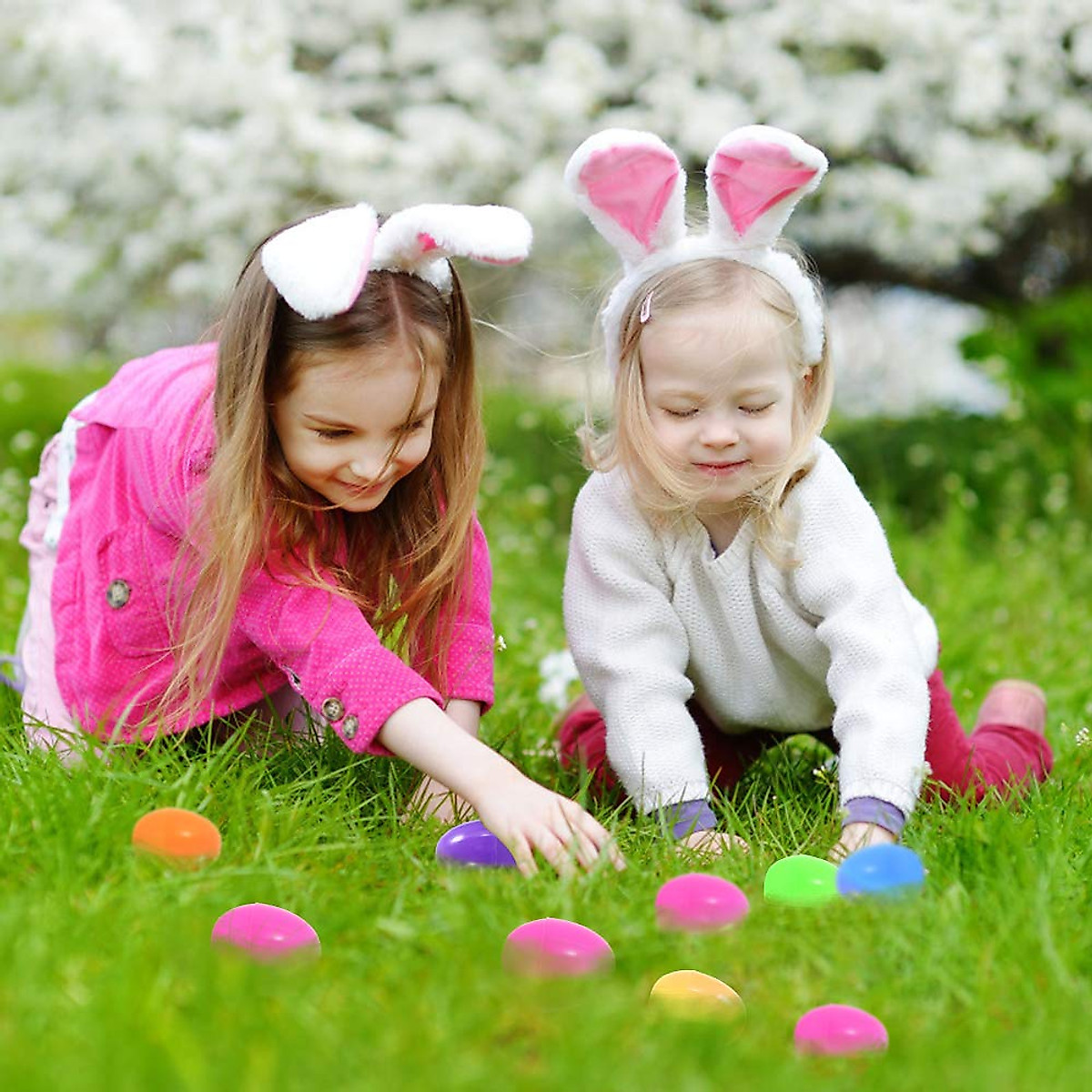 ThinkMax 12 pcs Easter Eggs Filled with Mini Plush Animals Toy for Easter Basket Stuffers/Fillers, Eggs Hunt, Party Favor