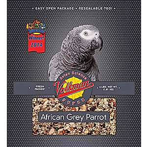 Volkman Avian Science Super African Grey Parrots Bird Food for 4 Lb- 2pack