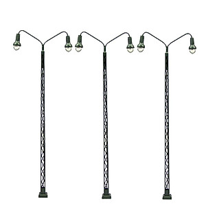 LQS41 3pcs Model Railway Operating Lights Lattice Mast lamp 13.8cm or 5.43inch Track Light HO Scale LED Lights Model Building kit