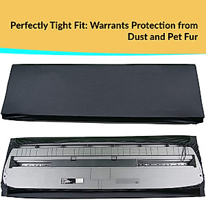 QMG Stretchable Keyboard Dust Cover for 88 Key-keyboard: Best for all Digital Pianos & Consoles – Adjustable Elastic Cord; Machine Washable – 49”×17”×6”.