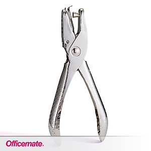 1 Hole Punch, 5 Sheet Capacity, Comes in 2 Pack, Silver (90073)