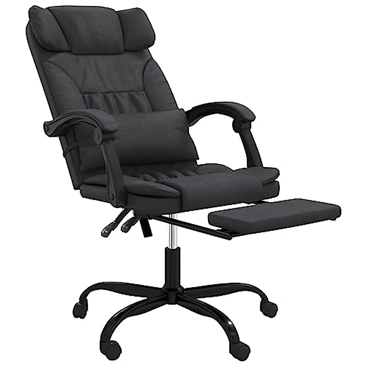 Reclining Office Chair,Rolling Chair,Swivel Chairs,Ergonomic Office Chair,Executive Chair,for Your Living Room,Bedroom,Office,Study,Makeup Vanity, Black Faux Leather