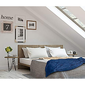 JSO Home Cooling Weighted Blanket 15 Lbs - Full Twin Weighted Blanket for Adults - 48" X 72" Grey W/Blue Minky Duvet