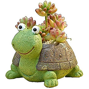 Youfui Turtle Plant Pot Flowerpot Animal Garden Pots Resin Succulent Pots Planter Bonsai Plant Holder for Home Office Desk Mini Ornament