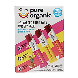 Pure Organic Layered Fruit Bars Variety Pack 28 count (Pack of 1).