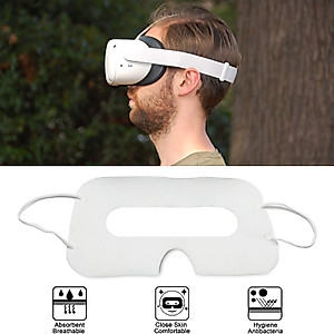 Geekria 100Pcs VR Mask Disposable Face Cover, Disposable Protector for Oculus Quest VR, Prevent Eyes (White)
