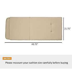 Outsunny Outdoor Porch Swing Cushions with Seat & Tufted Back, Backrest Ties, Set of 2 Replacement Cushions for Patio Furniture, Beige