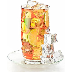 DomeStar Clear Fake Ice Cubes, 20 PCS 0.8" Plastic Ice Cubes Acrylic Clear Ice Rock Diamond Crystals Square Fake Ice Cubes Display for Home Decoration Wedding Centerpiece Vase Fillers