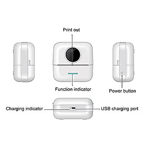Shanrya Mini Printer, Small HD Smart Printer for teleworking Students