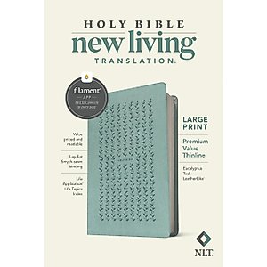 NLT Large Print Premium Value Thinline Bible, Filament-Enabled Edition (LeatherLike, Eucalyptus Teal)