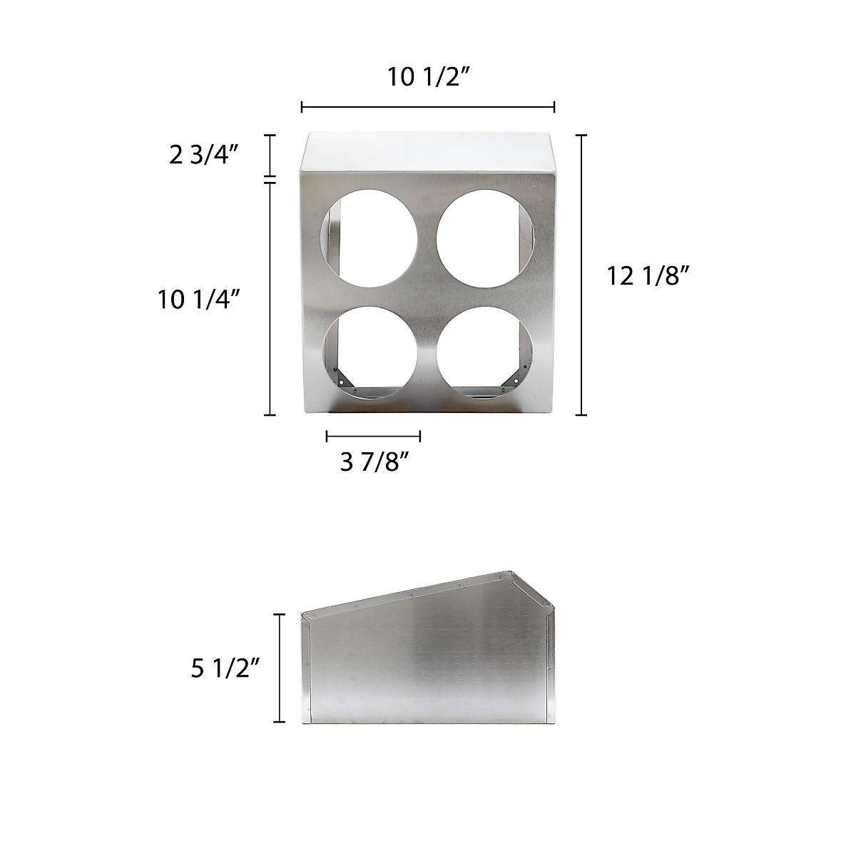 Thunder Group 4-Hole Flatware Cylinder Holder, Stainless Steel