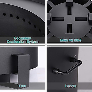 TITIMO Smokeless Fire Pit Outdoor 27 Inch Metal Steel Stove Bonfire Large Wood Burning Firepit Smokeless with Waterproof Cover, Poker, Roasting Sticks for Outside Backyard Patio Deck Camp