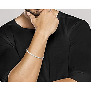 Miabella Solid 925 Sterling Silver Italian 3mm Snake Chain Bracelet for Women Men, Charm Bracelet, Made in Italy (Length 6.5 Inches (X-Small))