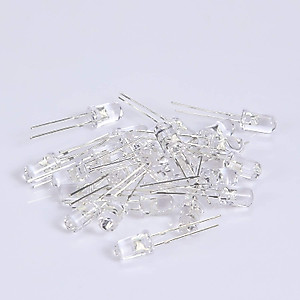 EBOOT 100 Pieces Clear LED Light Emitting Diodes Bulb LED Lamp, 5 mm (Blue)