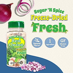 Sugar 'N Spice Premium Freeze-Dried Herbs & Spices, Strong Aroma and Fresh Flavor (Red Onion, 0.49 Ounce (Pack of 1))