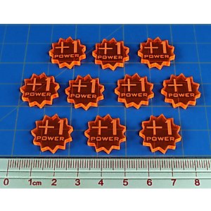 LITKO +1 Power Tokens Compatible with KeyForge Card Game, Fluorescent Orange (10)