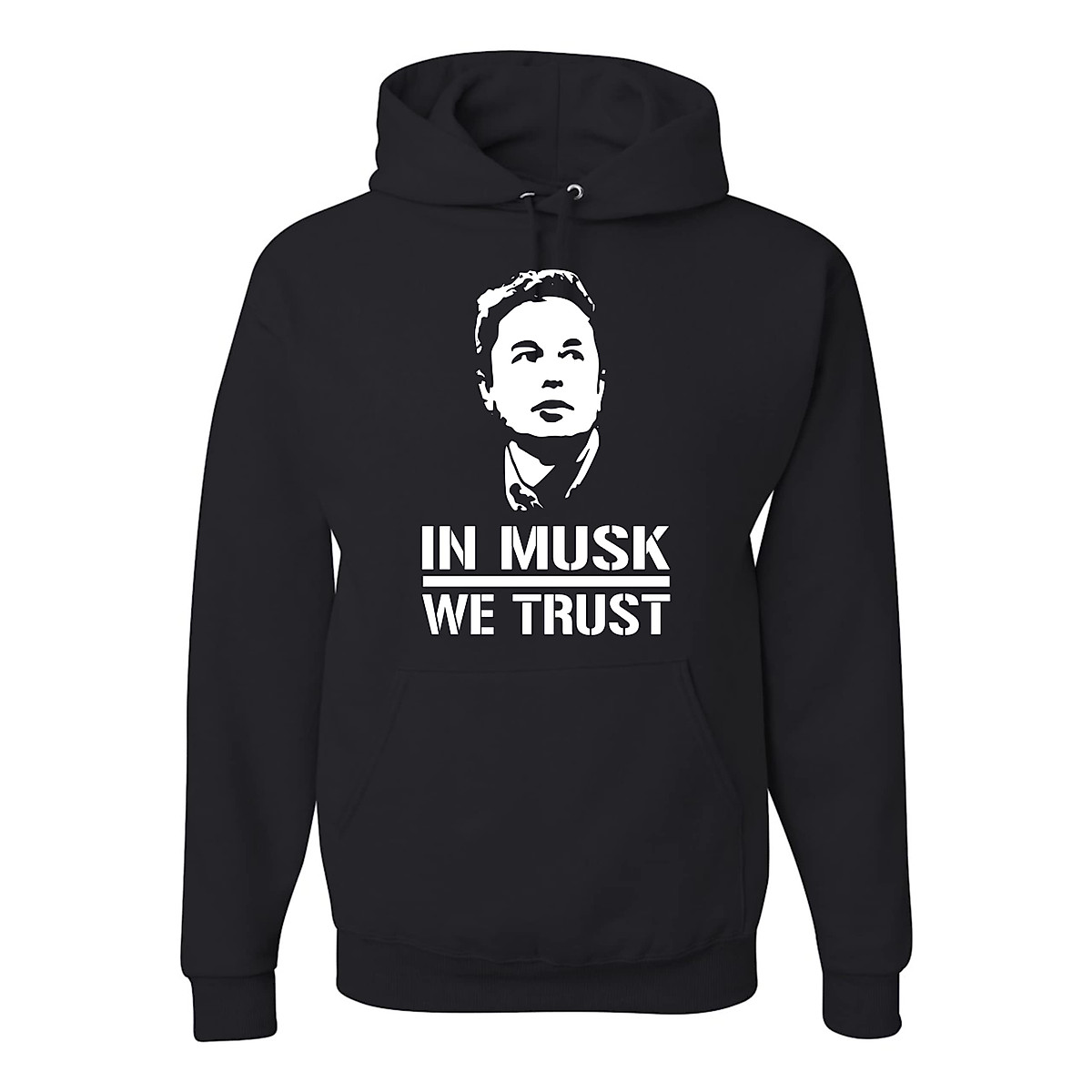 Freedomtees in Musk We Trust Elon Unisex Hoodie Sweatshirt Funny Tech Shirt Geek Nerd Gift (as1, alpha, m, regular, regular, M) Black