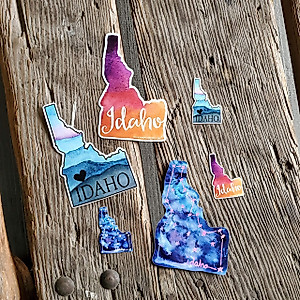 Idaho sticker bundle, 3 pack of watercolor, constellation and heart, great for laptops, water bottles, car windows!