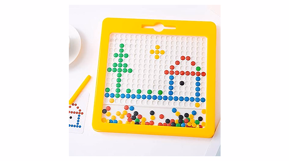 Large Magnetic Drawing Pad for Kids Toddlers, Montessori Magnetic Dots ...