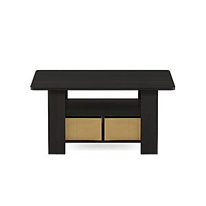 Furinno Andrey Coffee Tables, 18.9(D) x 31.5(W) x 15.6(H) Inches, Dark Espresso/Brown